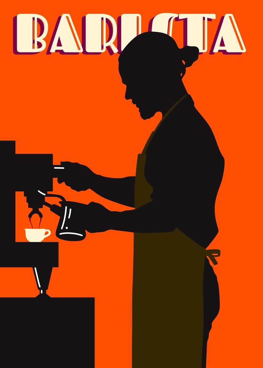 'Barista' Poster, picture, metal print, paint by UNIKORN | Displate