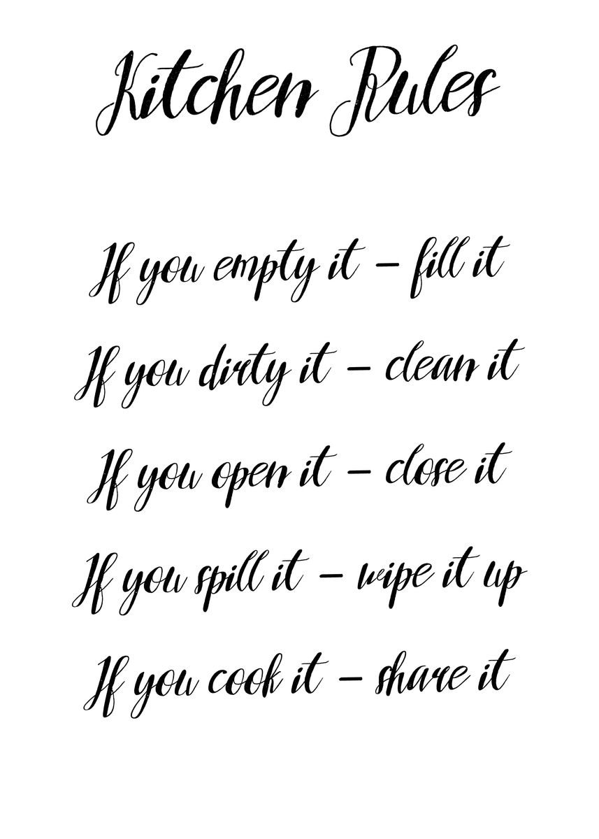 'Kitchen Rules' Poster, picture, metal print, paint by dkDesign | Displate