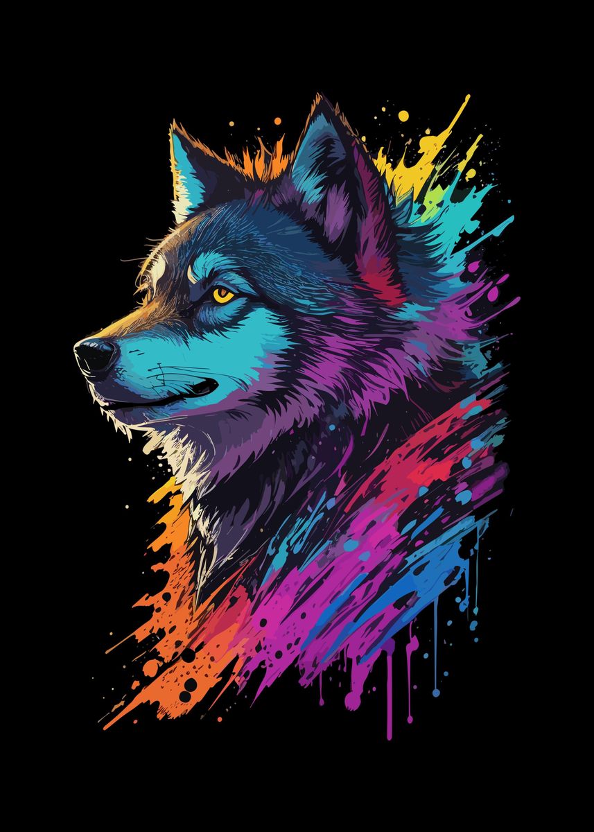 'Wolf Head Graffiti' Poster by Muhammad Najmi | Displate