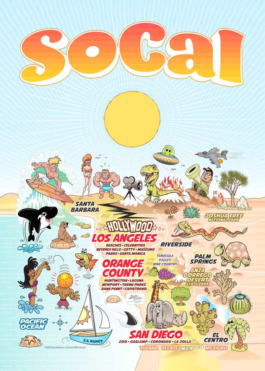 'SoCal Dream' Poster, picture, metal print, paint by Dave Stephens ...