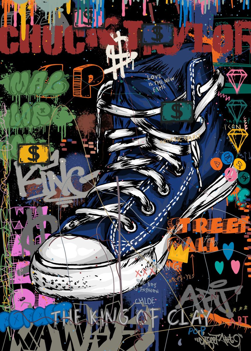 'Shoes abstract art' Poster, picture, metal print, paint by Selja Cute ...