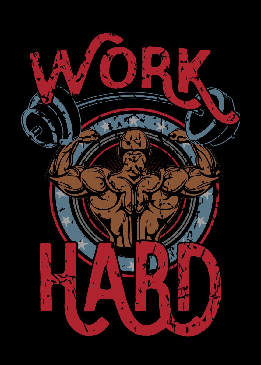'Work Hard Motivation' Poster, picture, metal print, paint by Evani ...