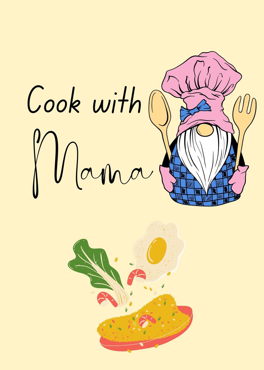 'Cooking with Mama' Poster, picture, metal print, paint by mohamed brk ...
