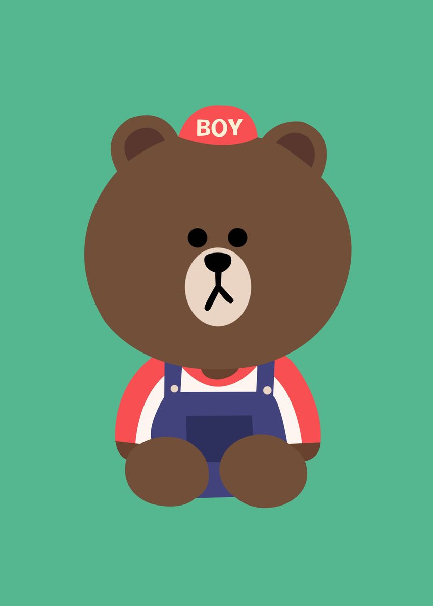 'bear brown cute animal ' Poster, picture, metal print, paint by Martyn ...