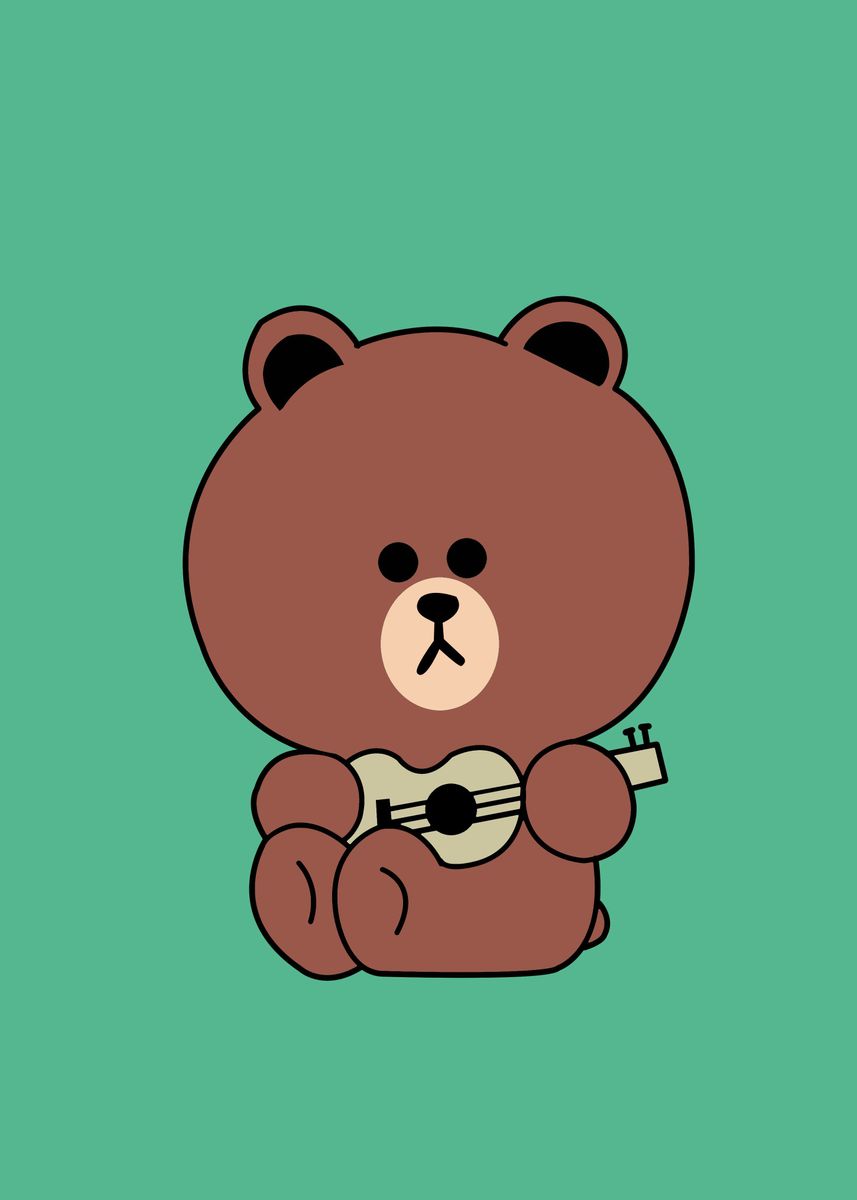 'bear brown cute animal' Poster, picture, metal print, paint by Martyn ...