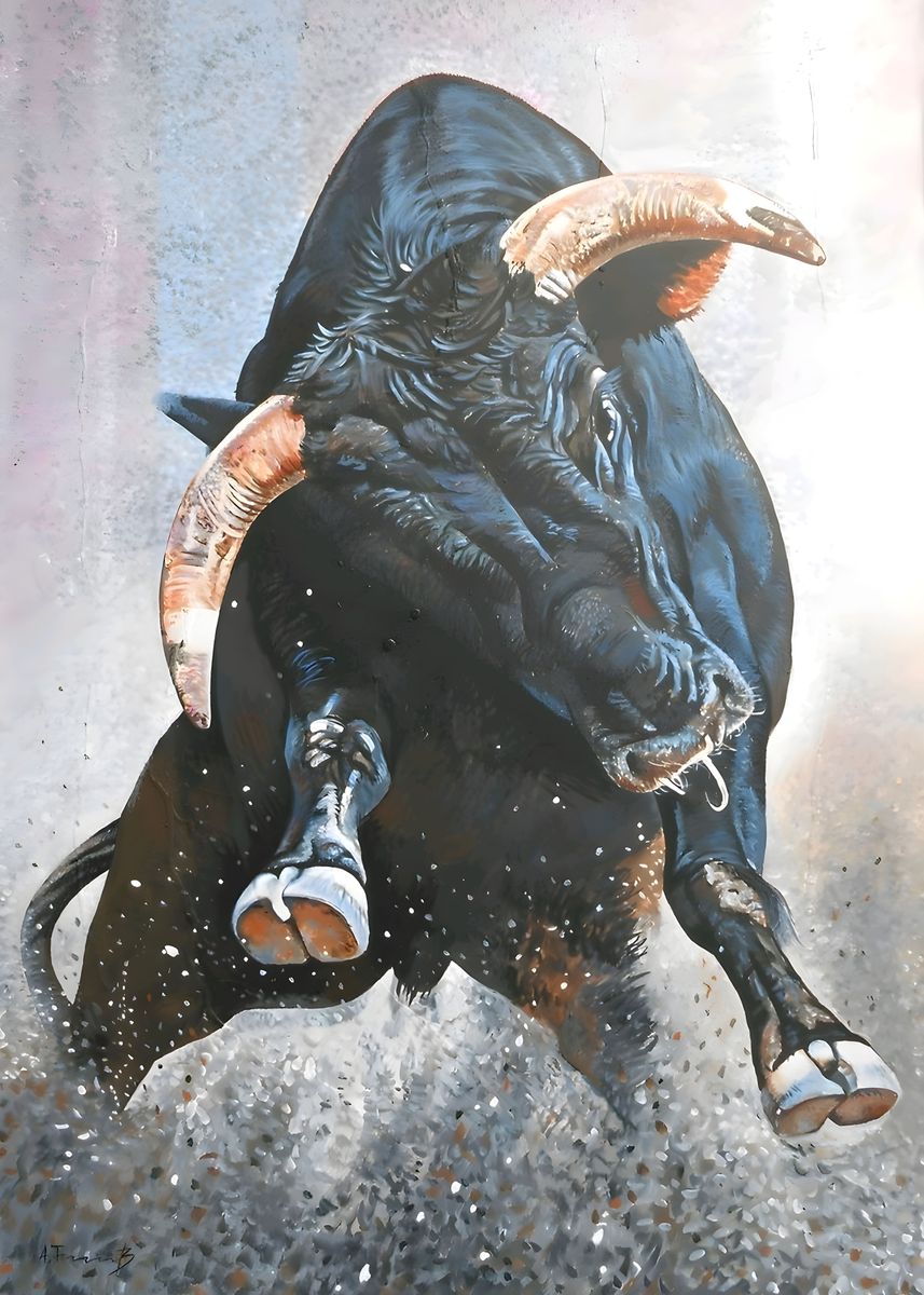 'angry bull' Poster by pixar icia | Displate