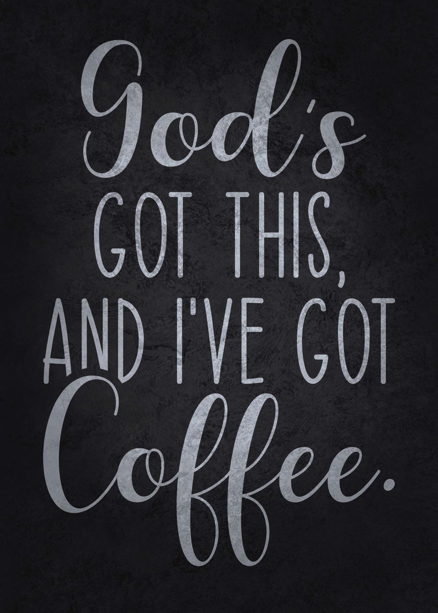 'God and Coffee' Poster, picture, metal print, paint by GOHAN | Displate
