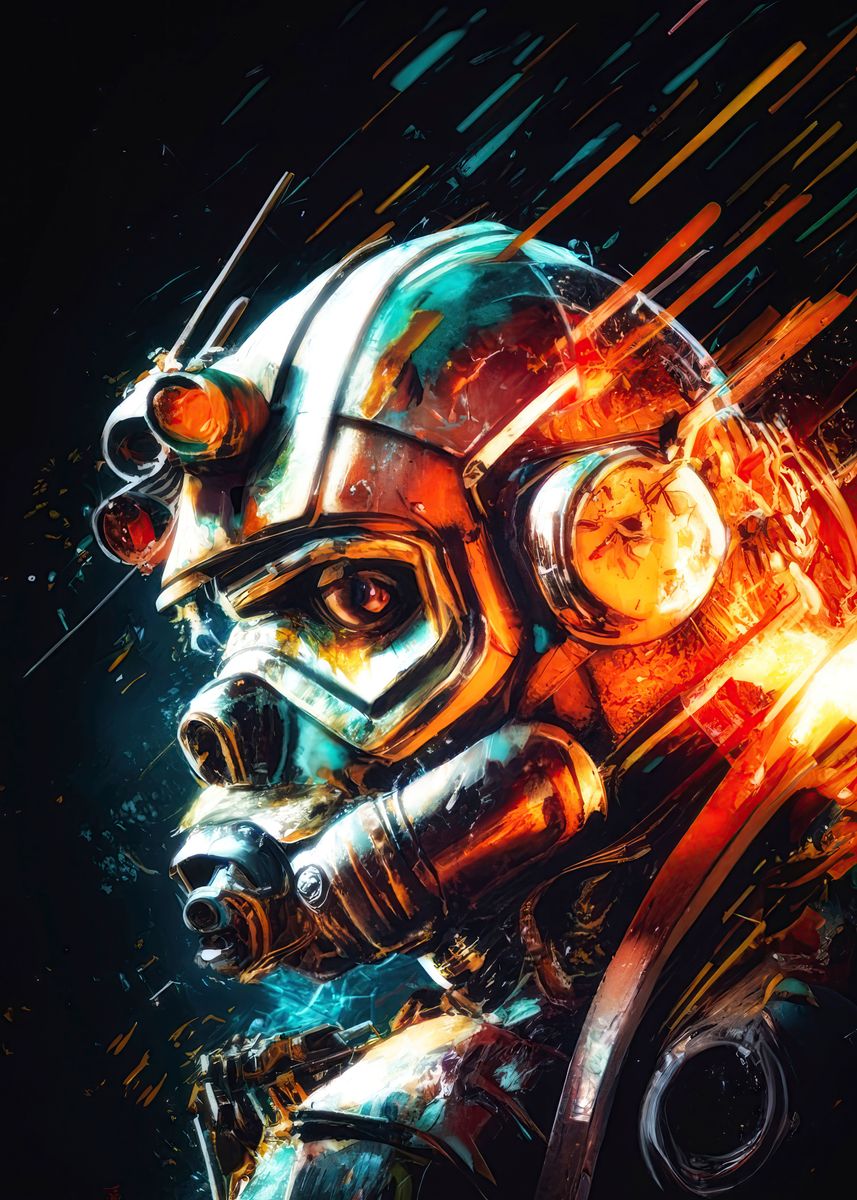 'Steampunk Soldier Portrait' Poster, picture, metal print, paint by ...