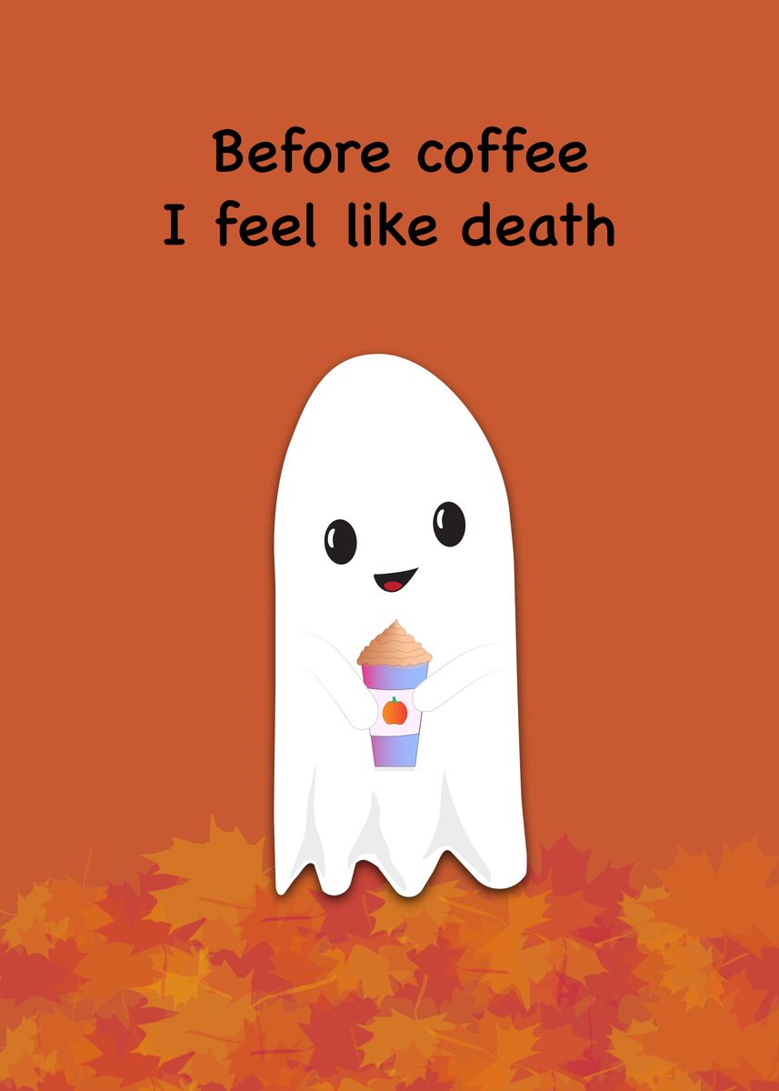 'Coffee Loving Ghost' Poster, picture, metal print, paint by David ...