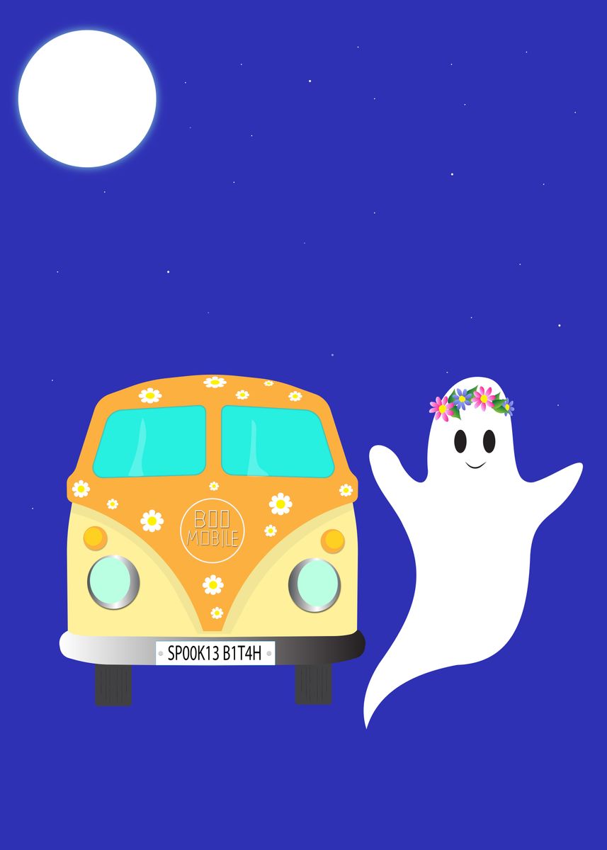 'Hippy Ghost' Poster, picture, metal print, paint by David Lorimer ...
