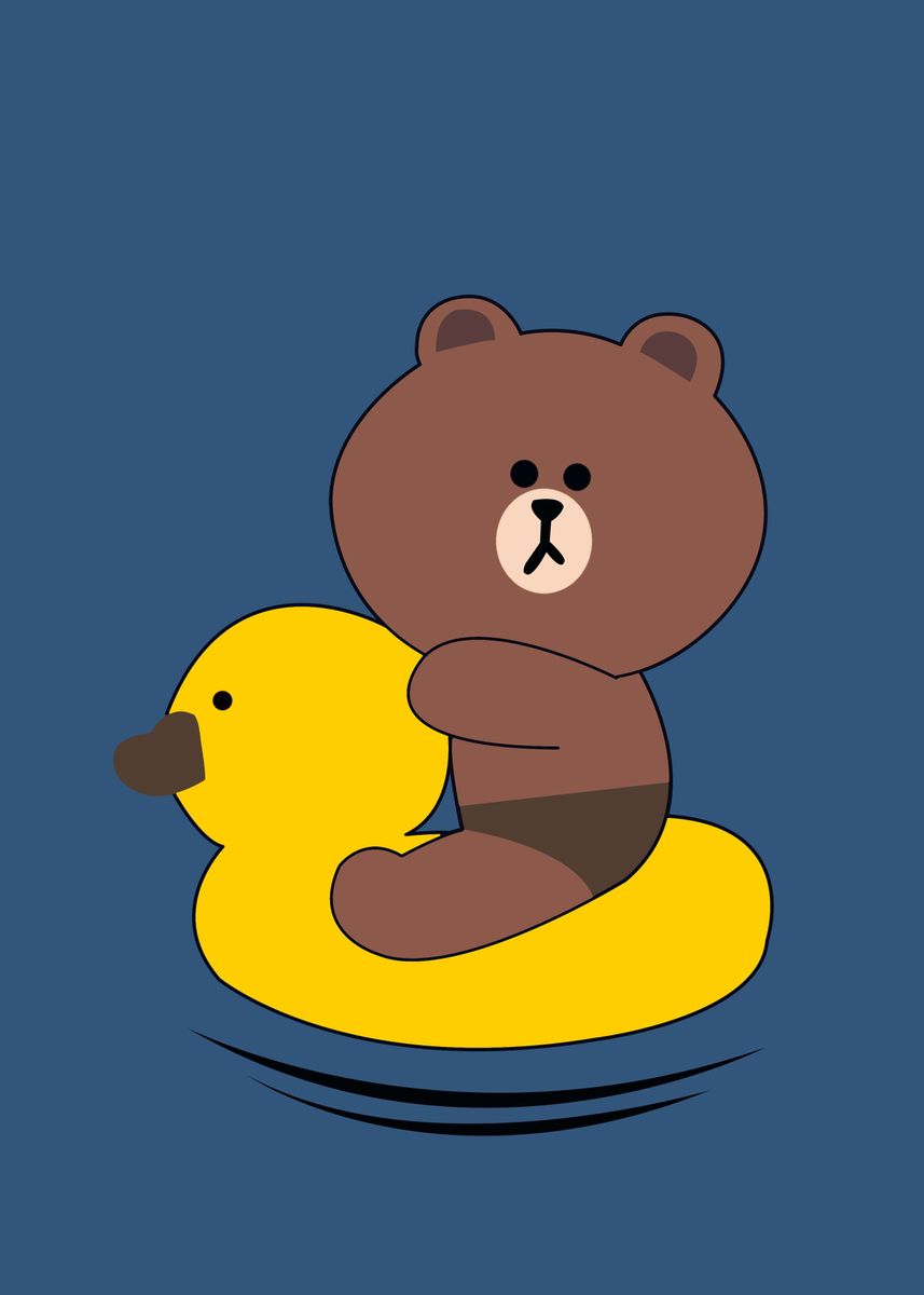 'bear brown cute animal' Poster, picture, metal print, paint by Martyn ...