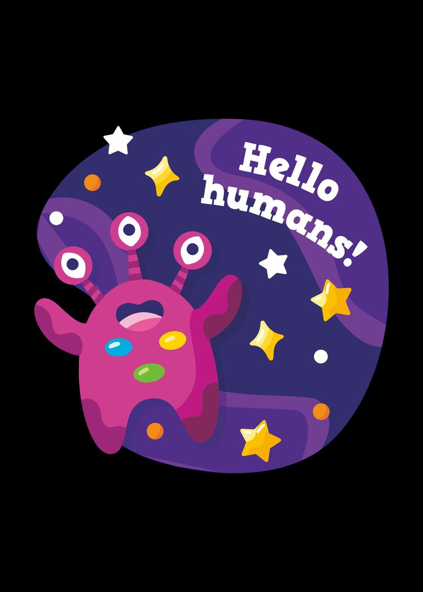 'Hello Human' Poster, picture, metal print, paint by Dede Wiradinata ...