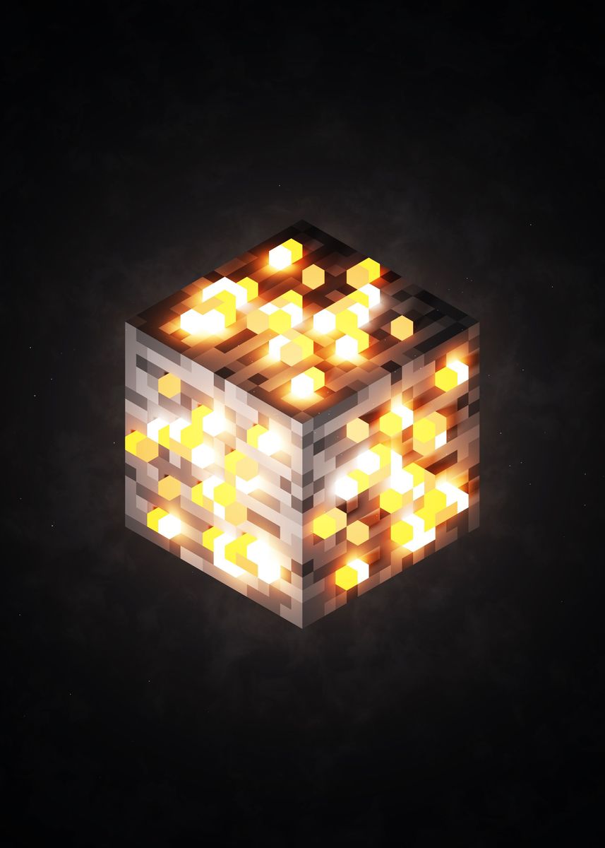 'Cube Shiny Iron Voxel Art' Poster, picture, metal print, paint by ...