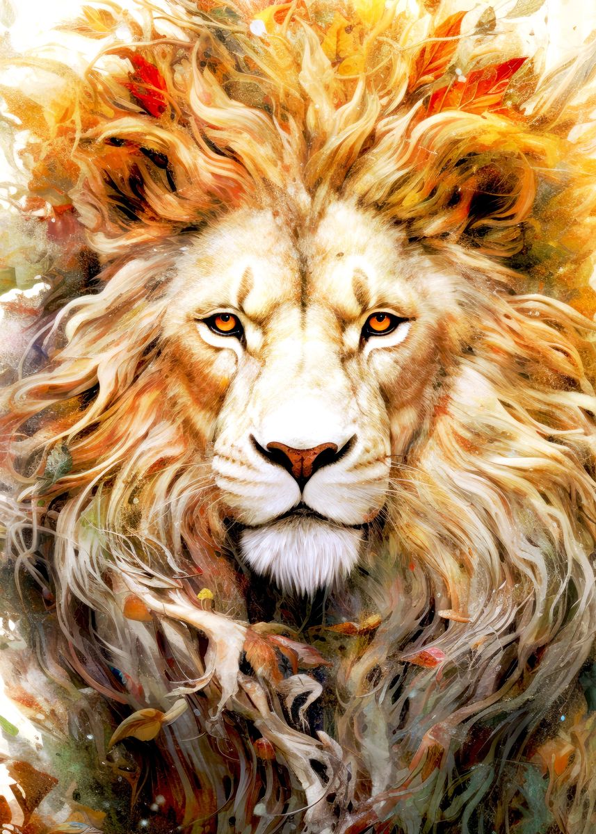 'White lion animal art' Poster, picture, metal print, paint by JBJart ...