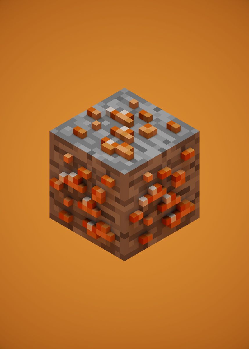 'Cube Ore Iron VoxelArt' Poster, picture, metal print, paint by Artkal ...