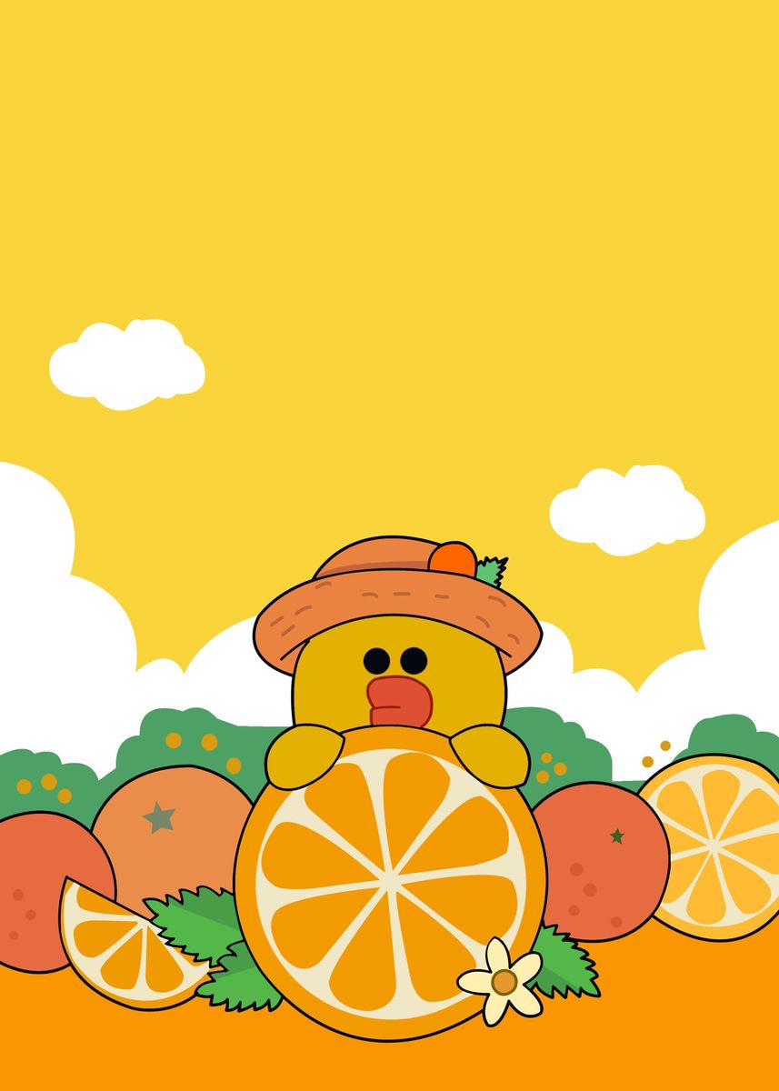 'bear yellow cute animal' Poster by Martyn Mack | Displate