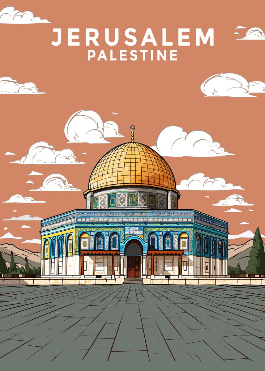 'Jerusalem Palestine Design' Poster, picture, metal print, paint by ...
