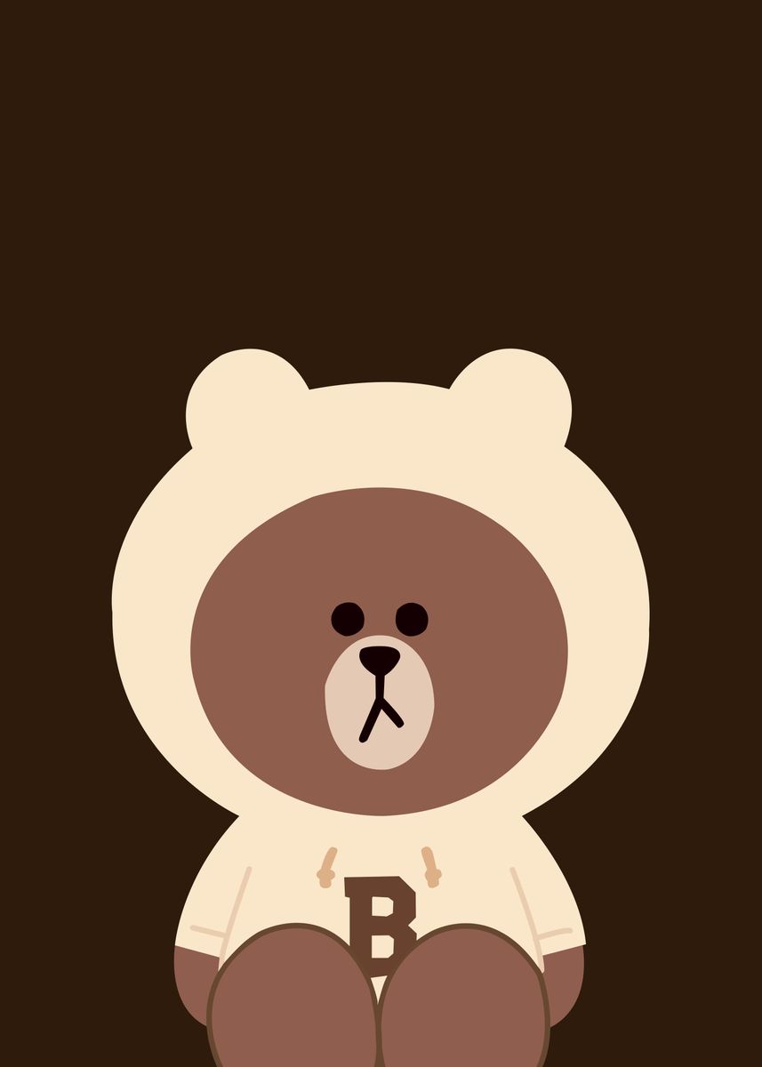 'bear brown cute animal' Poster, picture, metal print, paint by Martyn ...