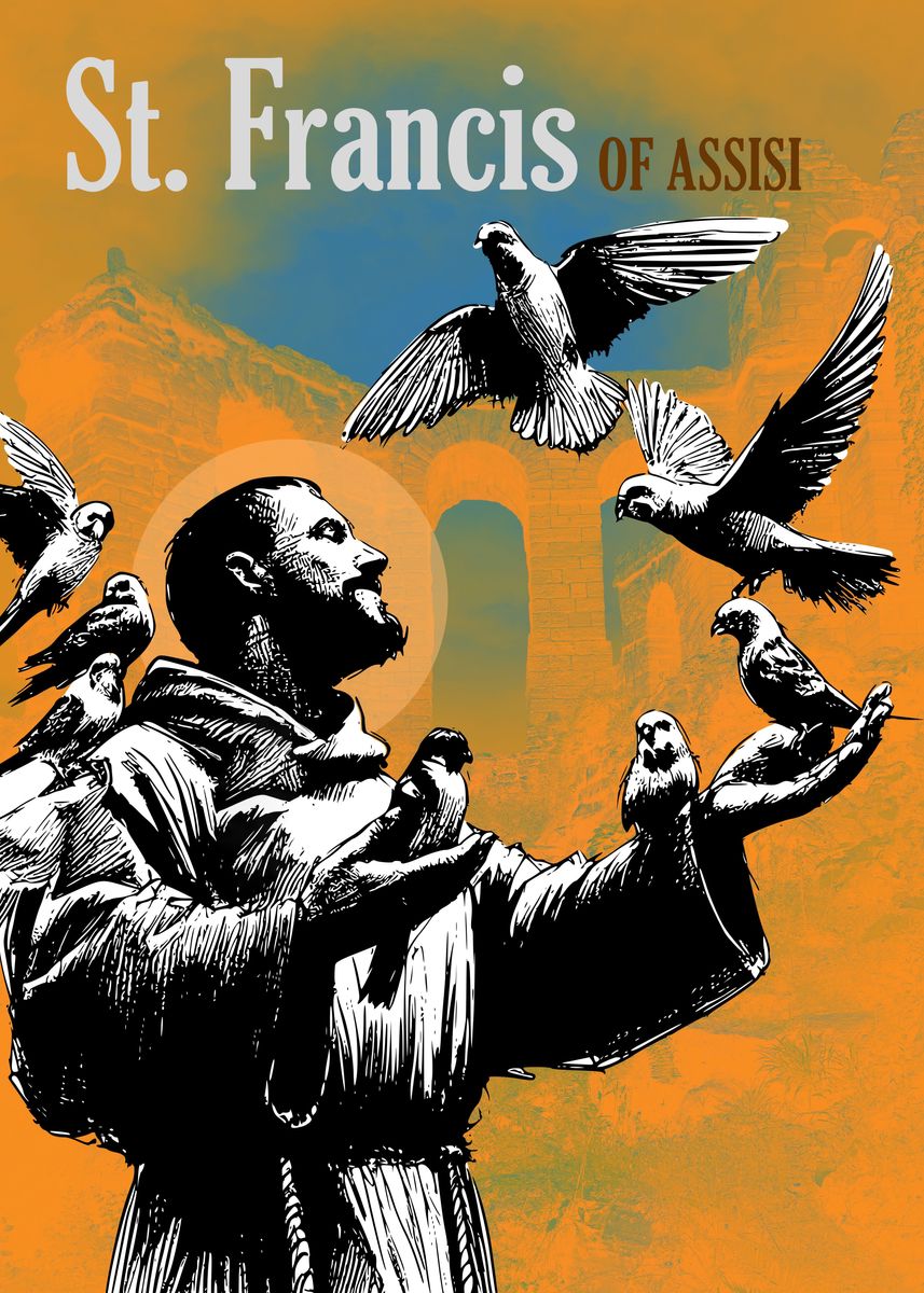 'St Francis Catholic Saint' Poster, picture, metal print, paint by ...