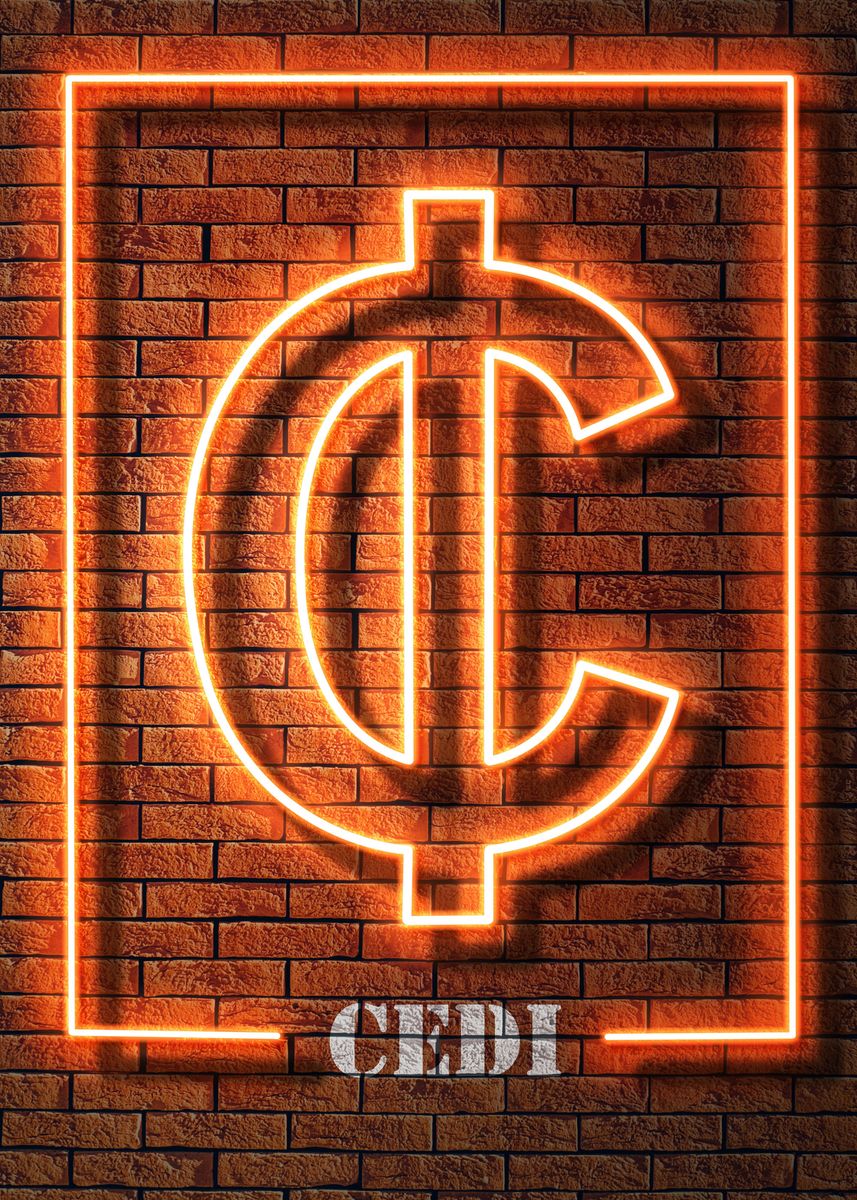 'NEON CEDI SIGN' Poster by Abdul Oba | Displate