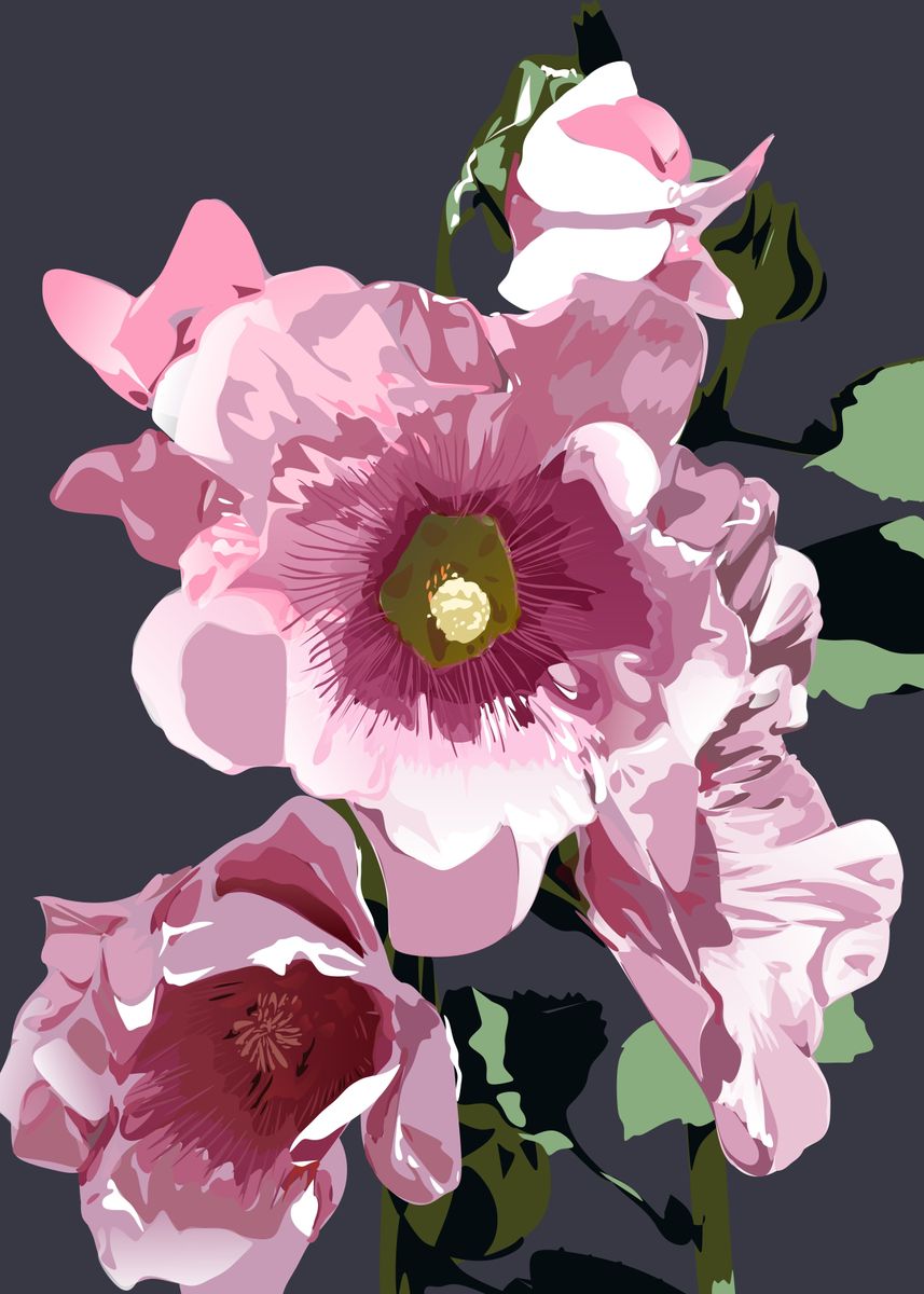 'flowers flowers' Poster, picture, metal print, paint by Nesrin ...