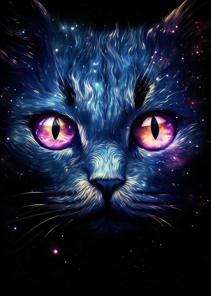 'Magical Cat 02' Poster, picture, metal print, paint by Art Space ...