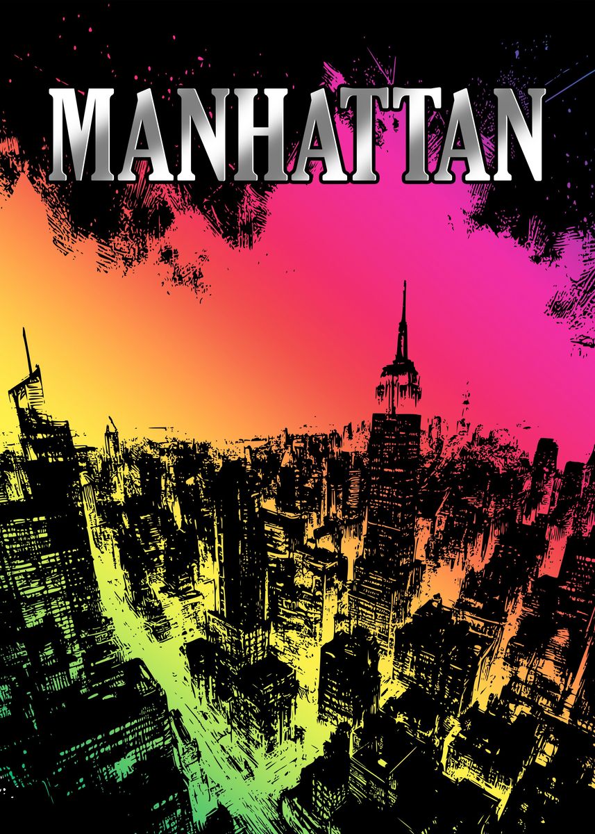 'Manhattan New York City ' Poster, picture, metal print, paint by ...