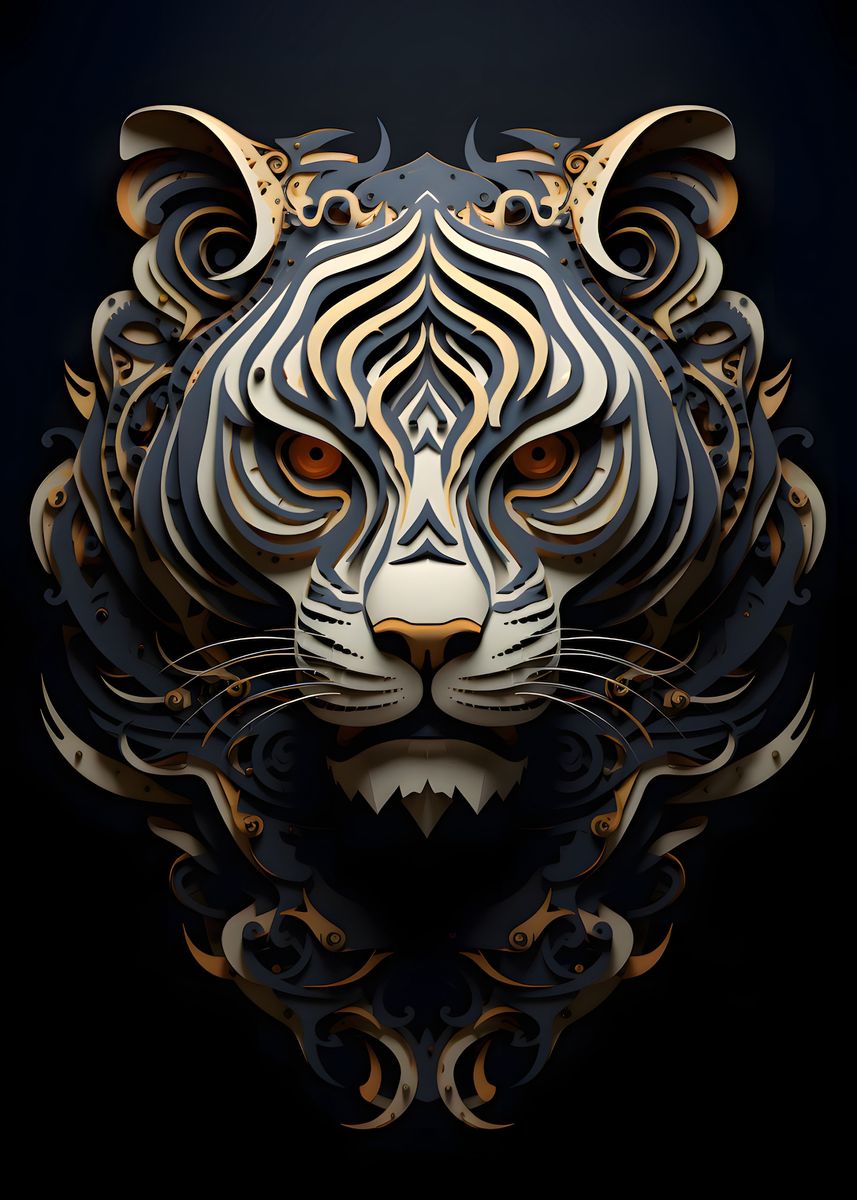 'Celestial Tiger' Poster by CheeseDesignStudio | Displate