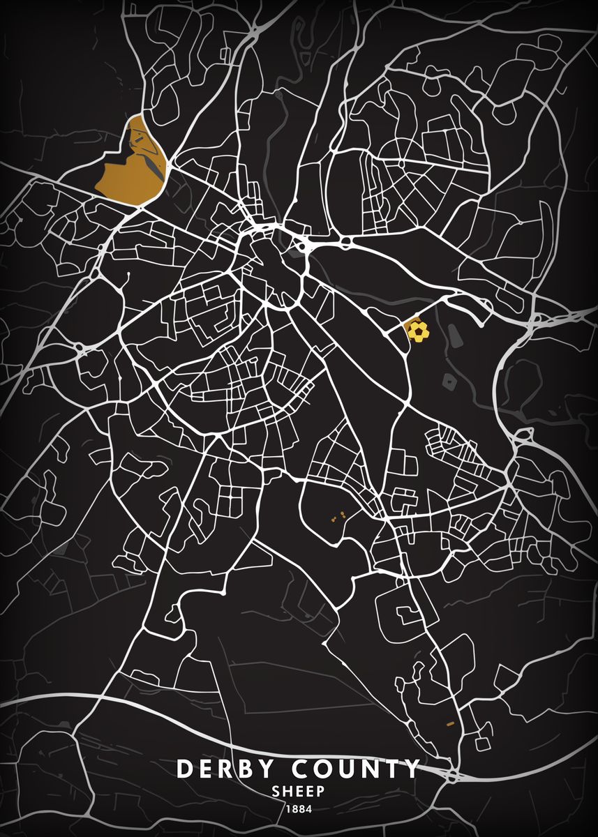 'Derby County Pride Park St' Poster, picture, metal print, paint by ...