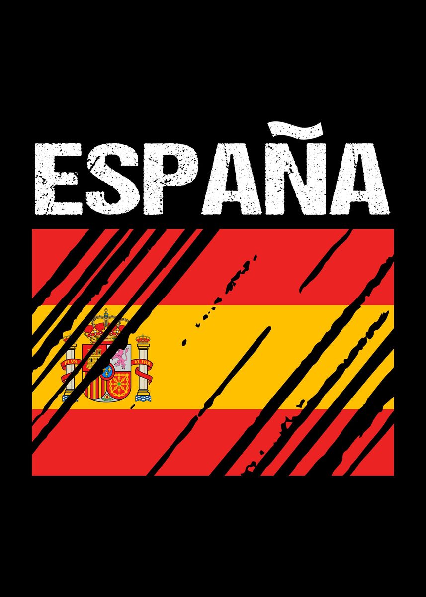 'Spanish Flag' Poster, picture, metal print, paint by FunnyGifts | Displate