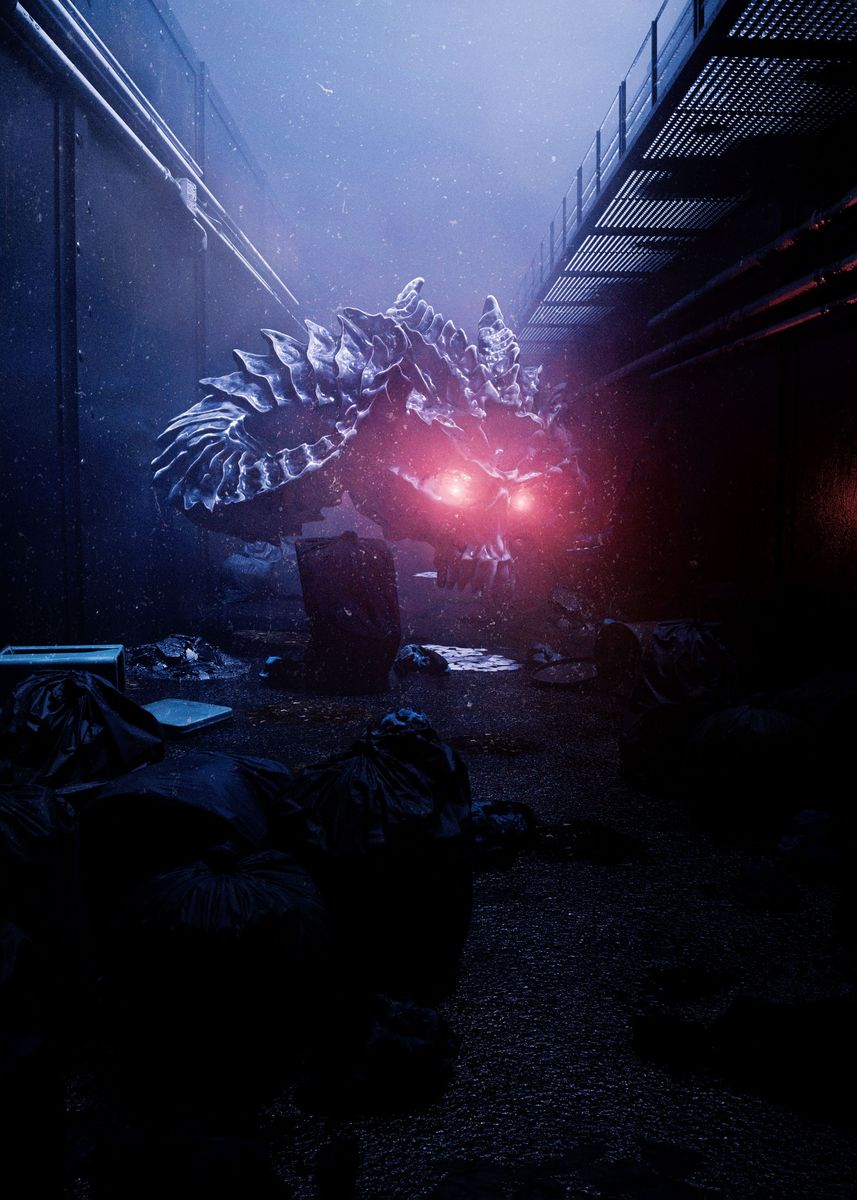 'The Luminous Monster' Poster, picture, metal print, paint by Samuel Phönix | Displate