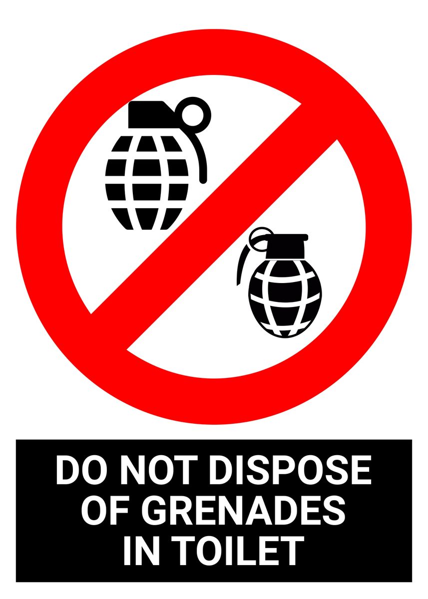 'GRENADES FUNNY TOILET' Poster, picture, metal print, paint by Atomic ...