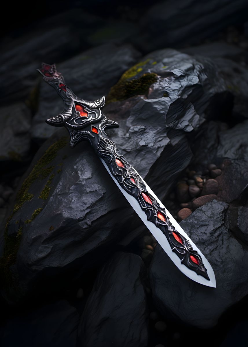 'Ruby Sword' Poster, picture, metal print, paint by Olaffskater | Displate