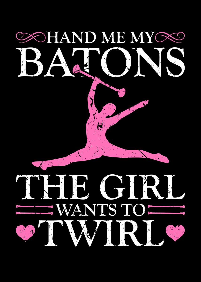 'Majorette Baton Girl Twirl' Poster by HumbaHarry Geitner | Displate