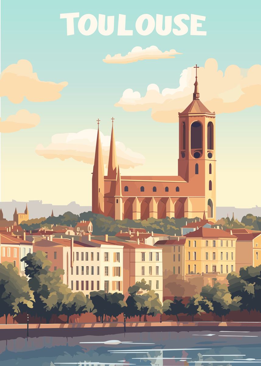 'Toulouse France travel' Poster, picture, metal print, paint by Mounier ...