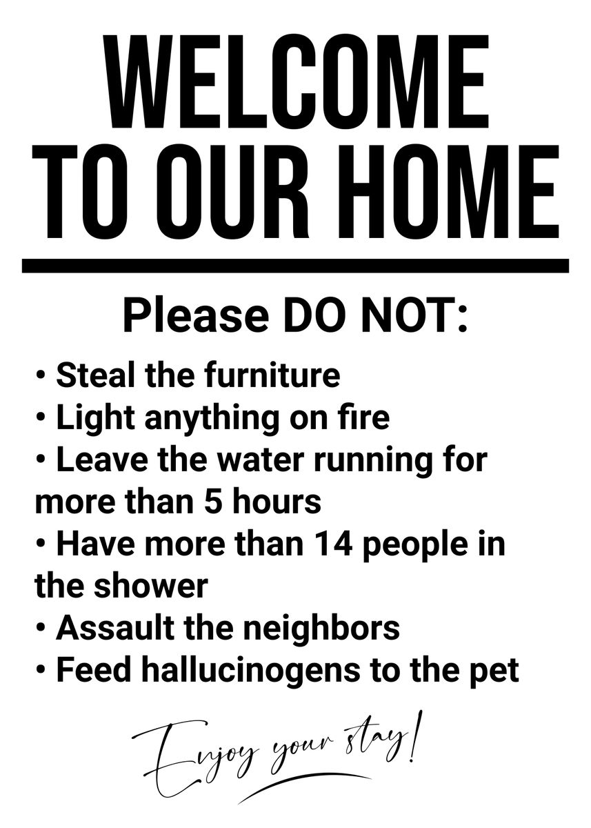 'WELCOME FUNNY GUEST' Poster, picture, metal print, paint by Atomic ...