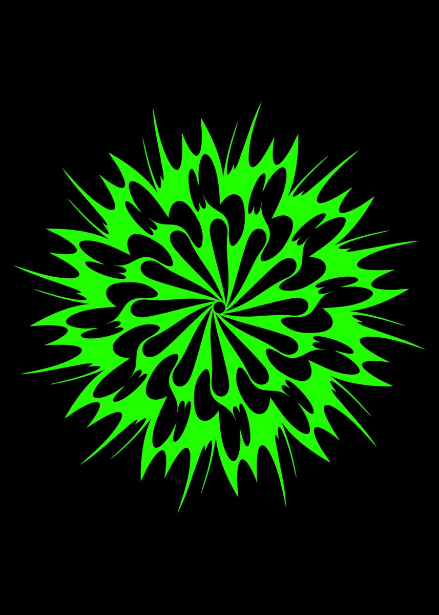 'QUARK GREEN ABSTRACT' Poster, picture, metal print, paint by Atomic ...