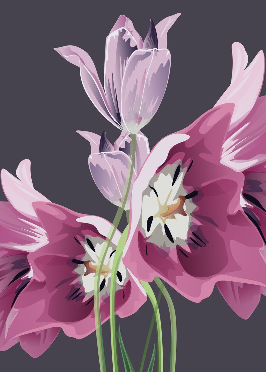 'flowers ' Poster, picture, metal print, paint by Nesrin Gulistan ...