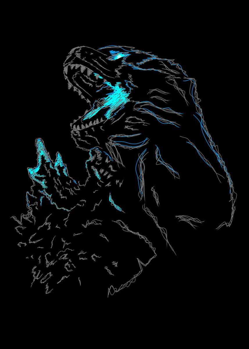 'Godzilla' Poster, picture, metal print, paint by Wise Studios | Displate