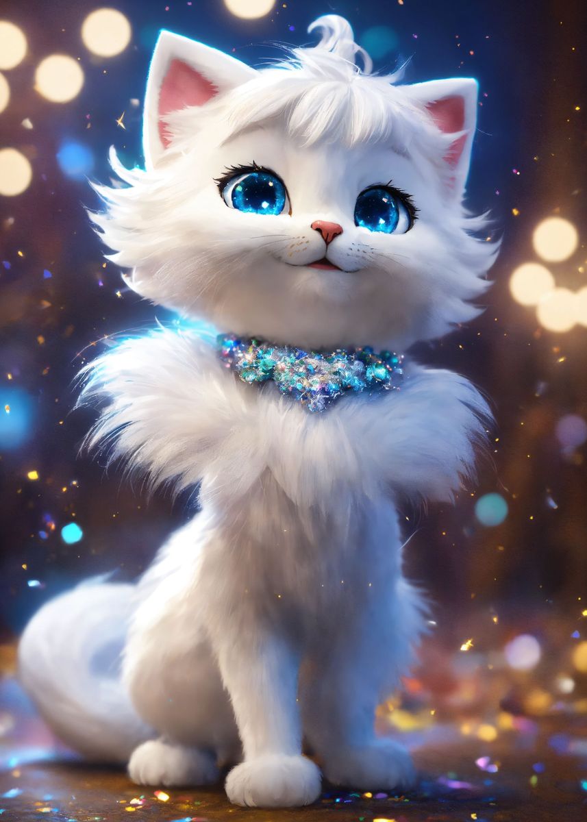 'white cat' Poster by DyerQuinn | Displate