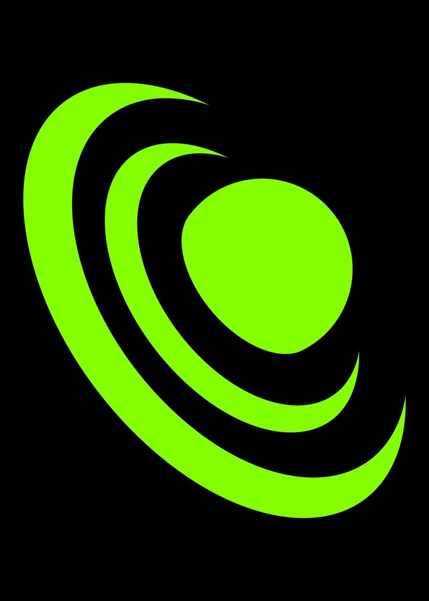 'GREEN SATURN ABSTRACT' Poster, picture, metal print, paint by Atomic ...