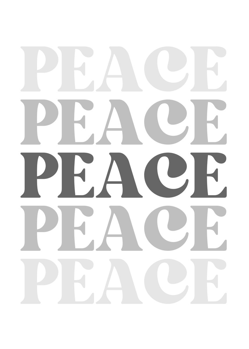 'Peace elegant word' Poster, picture, metal print, paint by Vicen ...