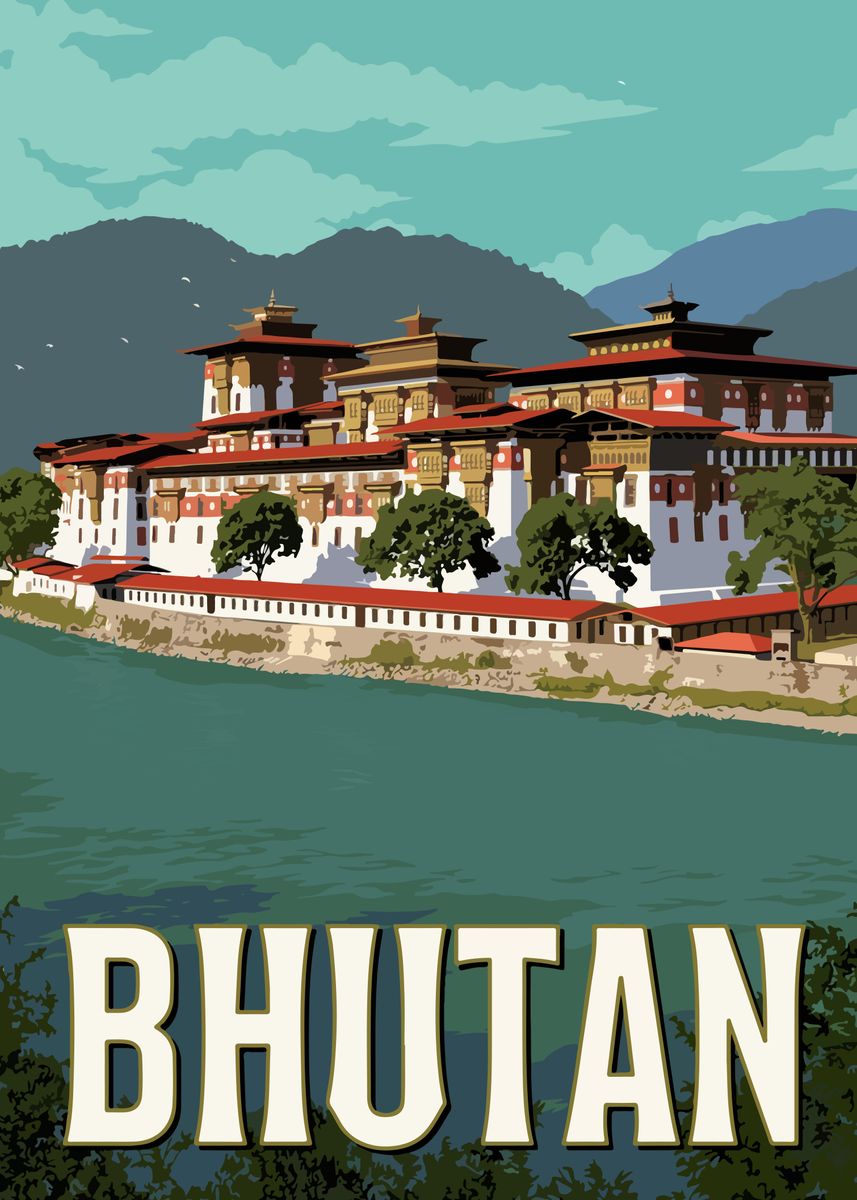 'Travel to Bhutan' Poster, picture, metal print, paint by Addolf ...