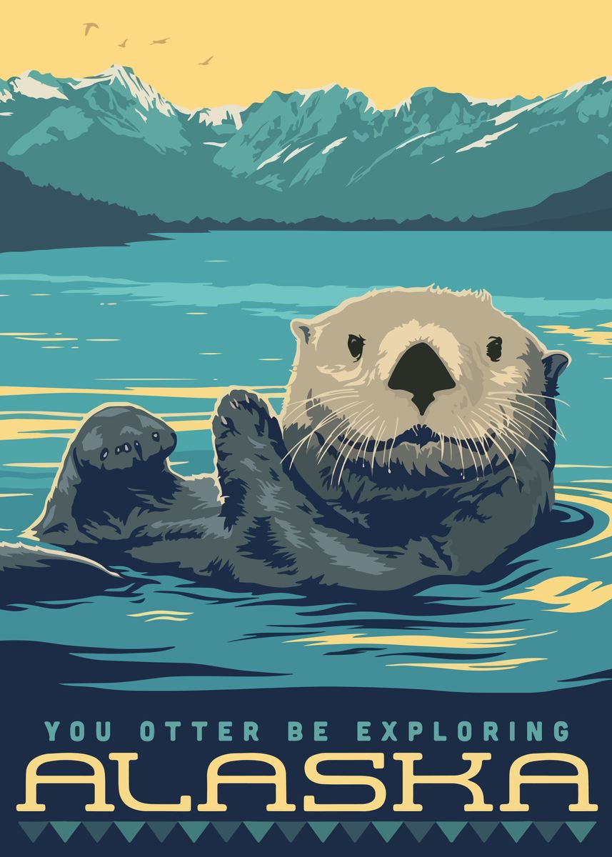 'Travel to Alaska' Poster, picture, metal print, paint by Addolf ...