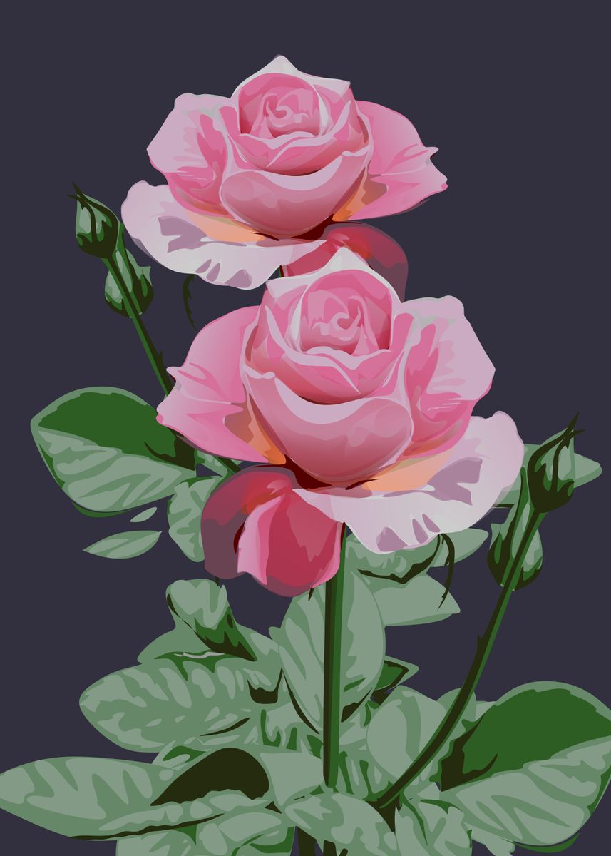 'flowers ' Poster, picture, metal print, paint by Nesrin Gulistan ...