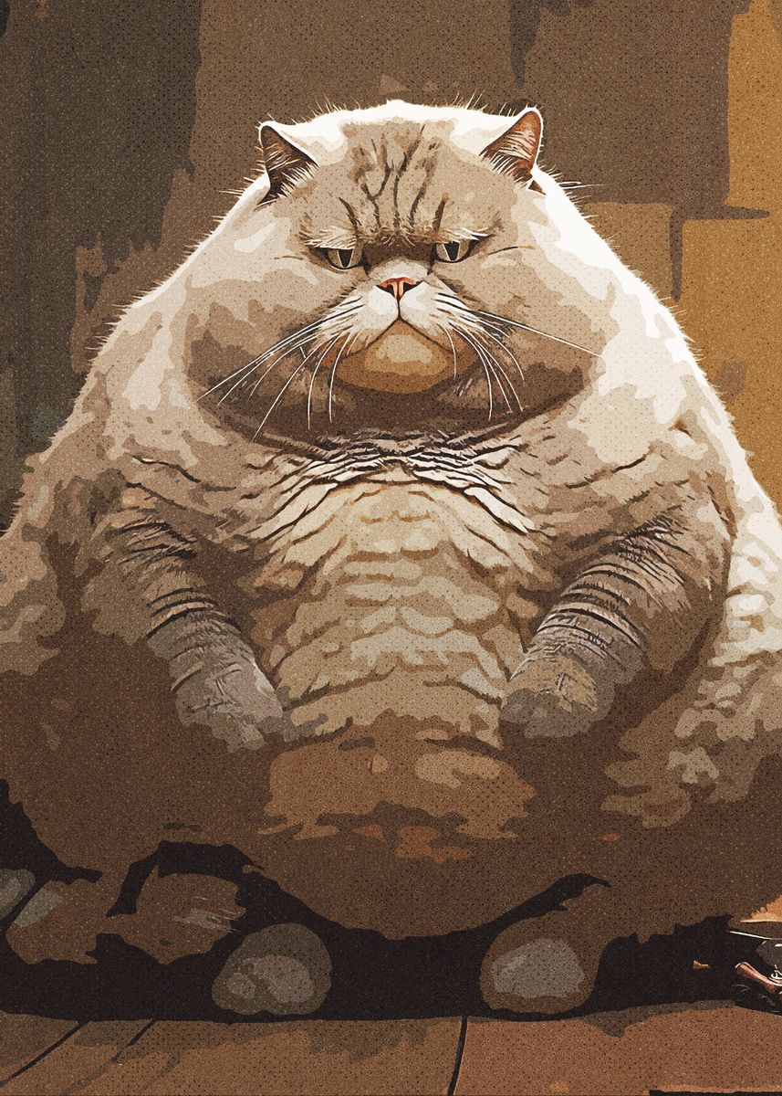 'Big Cat' Poster, picture, metal print, paint by Coffee Design | Displate