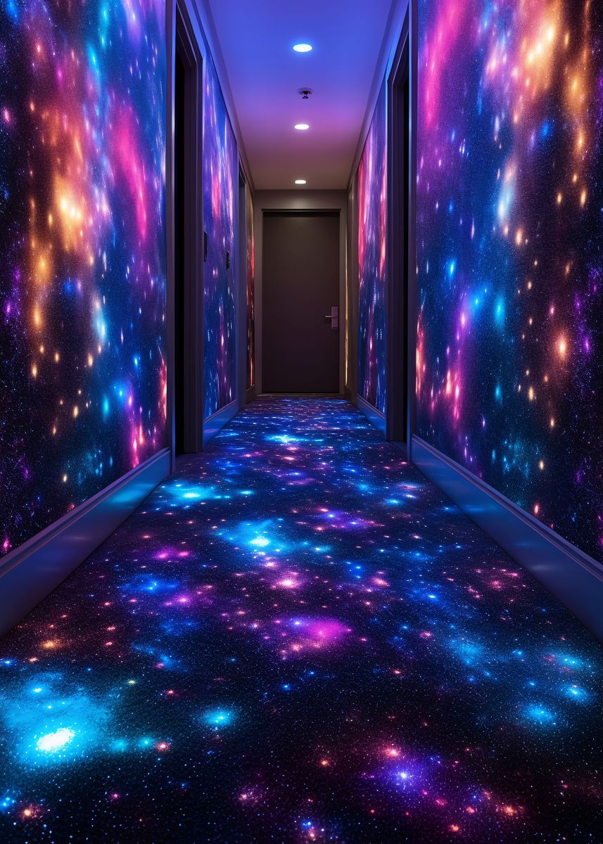 'Hallway galaxy ' Poster, picture, metal print, paint by Andrew ...