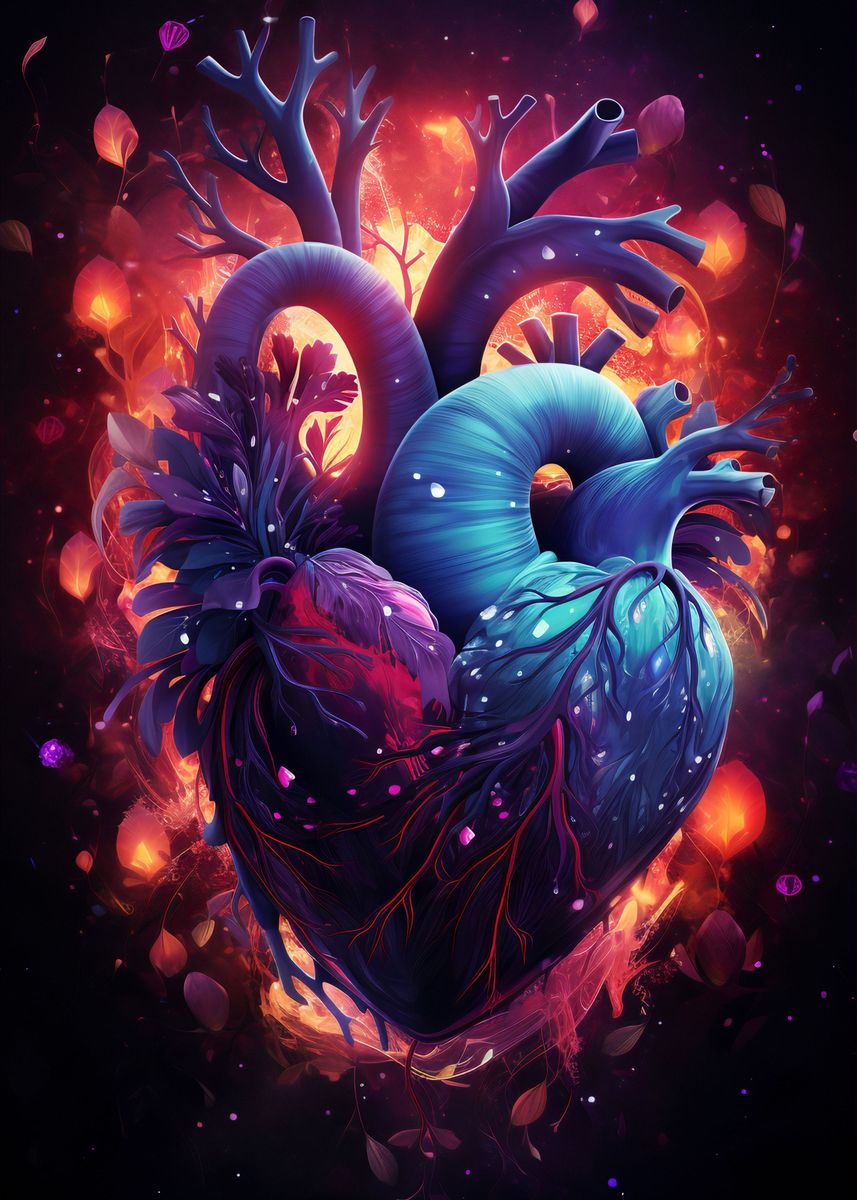 'Heart' Poster, picture, metal print, paint by Spake | Displate