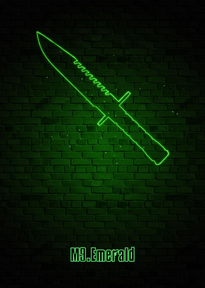 'Knife neon artwork' Poster, picture, metal print, paint by Juan lee ...