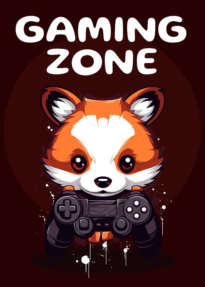 'Gamer Red Panda' Poster, picture, metal print, paint by ThomasDHaley ...